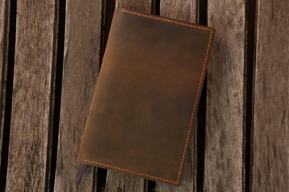Distressed Leather Cover Portfolio for Larger Size Moleskine Classic ...