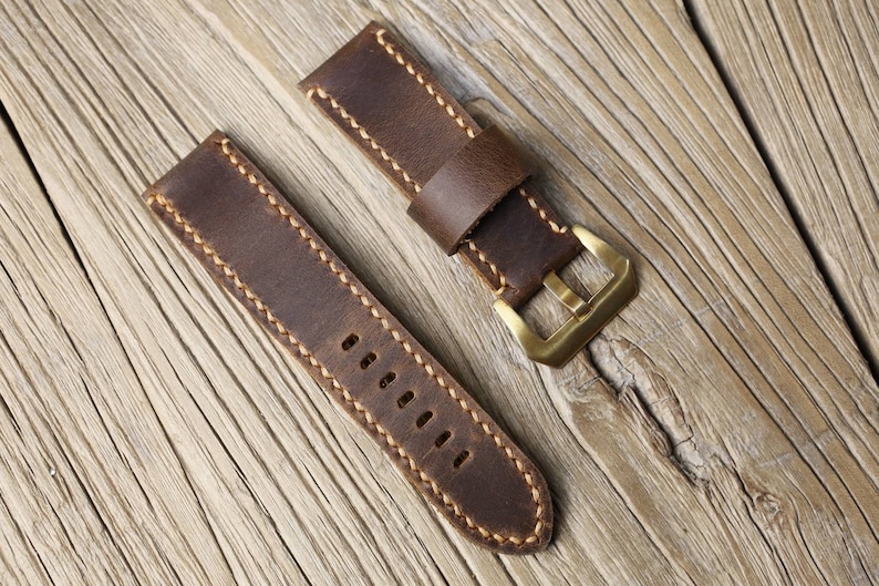 Vintage Mens Leather Watch Straps Rustic Brown Leather Band - Etsy