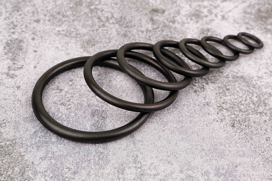 Heavy Duty Matte BLACK Solid Brass Rings No Seam , 1 2 3 Inch Seamless ...