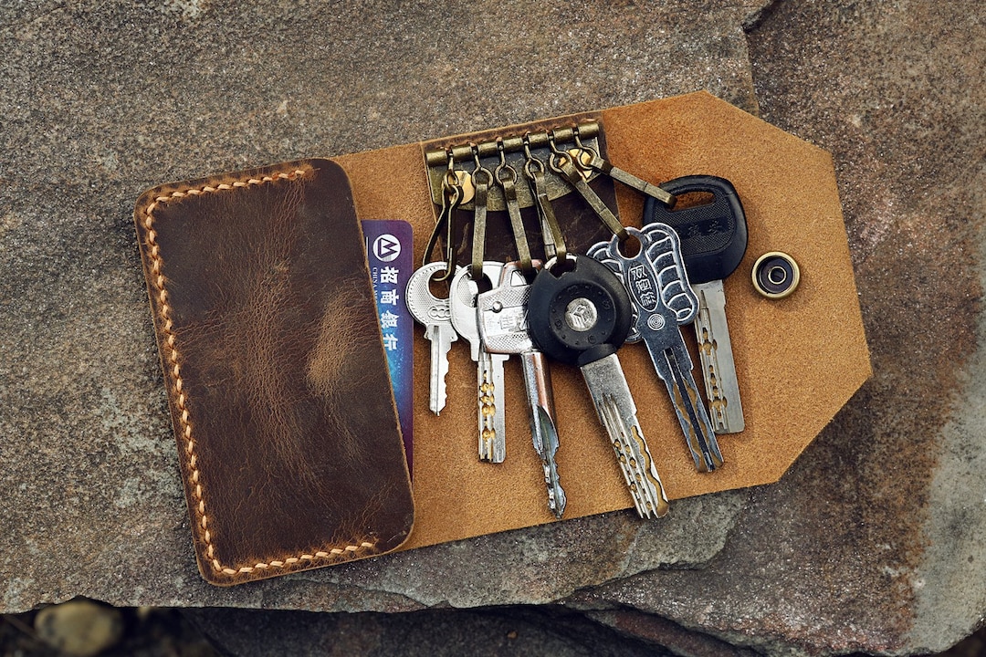 Leather Slim Key Wallet , Leather Key Holder , Leather Key Cover ...