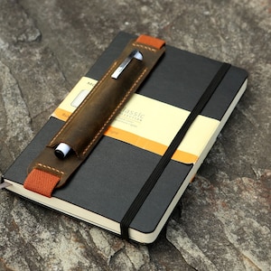 Vintage Leather Pen Pencil Holder Quiver for Moleskine Large Notebook ...
