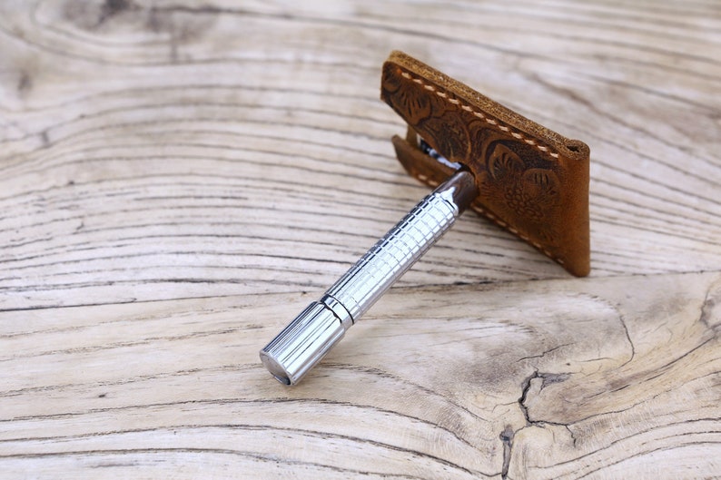 Personalized Leather Double Edge Razor Travel Case | Etsy