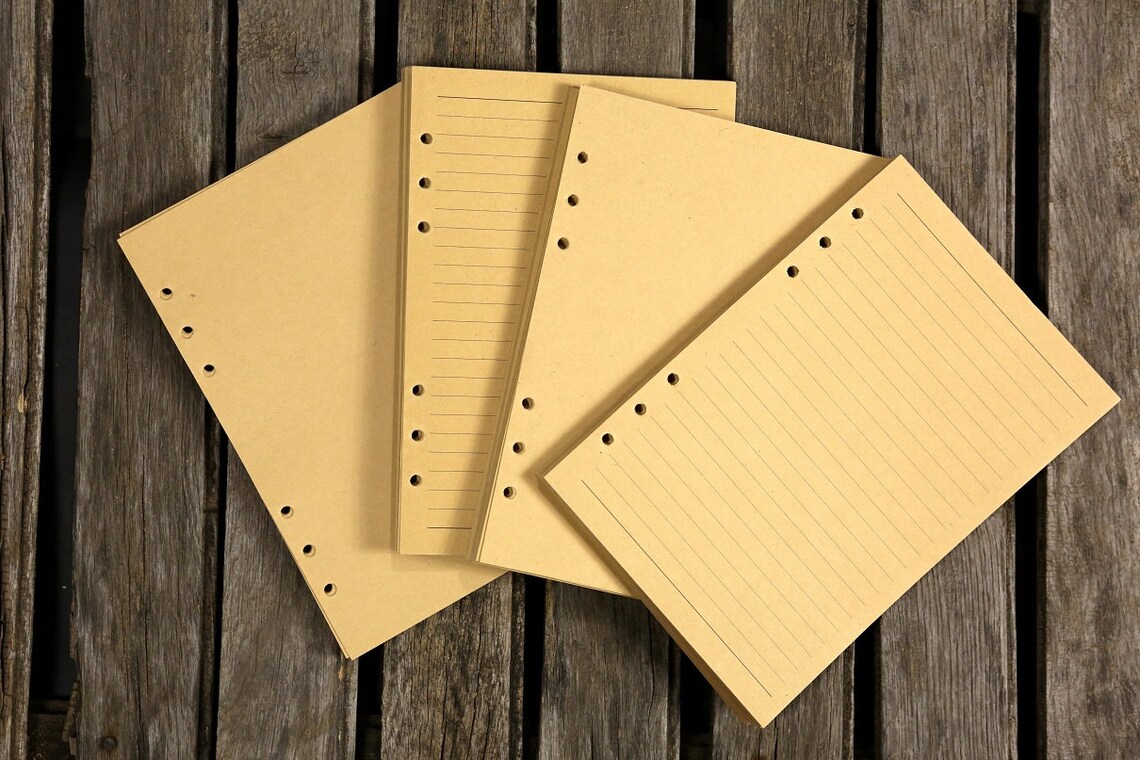 Refill Kraft Paper 6 Hole Refill for Leather Journal Planner / - Etsy