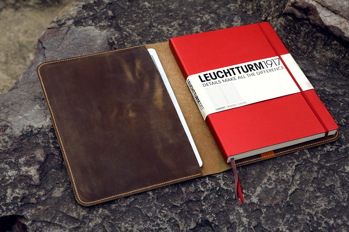 Personalized Leather Cover Case Portfolio for Leuchtturm1917 - Etsy