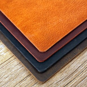Personalized Full Grain Leather Desk Pad Blotter , Black Leather Table ...
