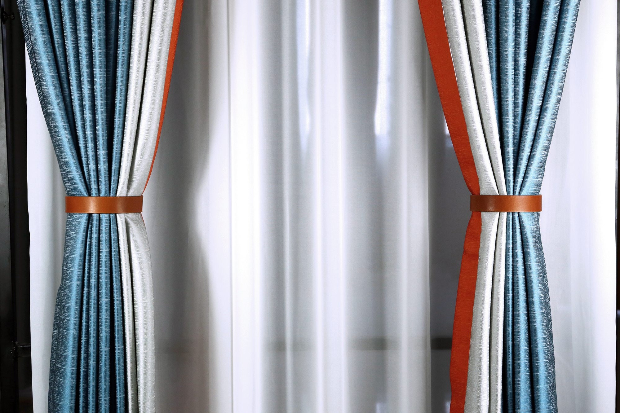 Brown Full Grain Leather Curtain Ties Tiebacks Real Black | Etsy