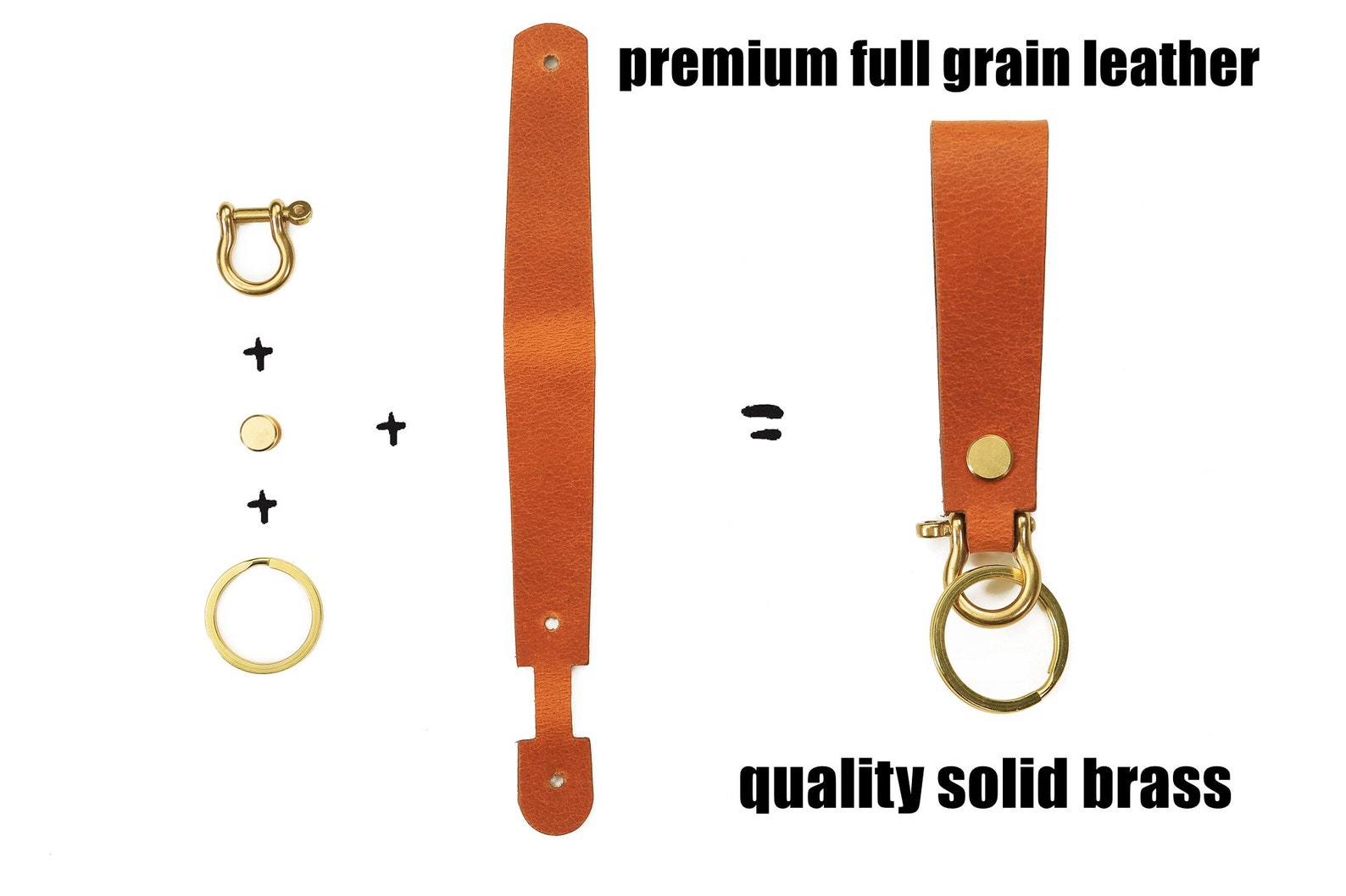 Heavy Duty Personalized Leather Loop Keychain , Custom Car Key Fob ...