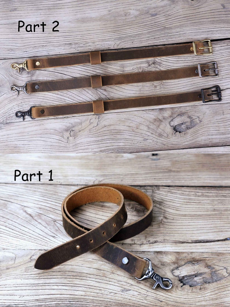 Thick Leather Crossbody Strap Replacement , Brown Leather Adjustable ...