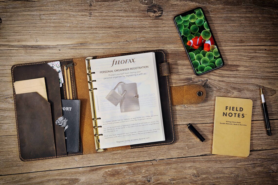 Vintage Custom Leather Cover for Filofax Organiser Organizer - Etsy