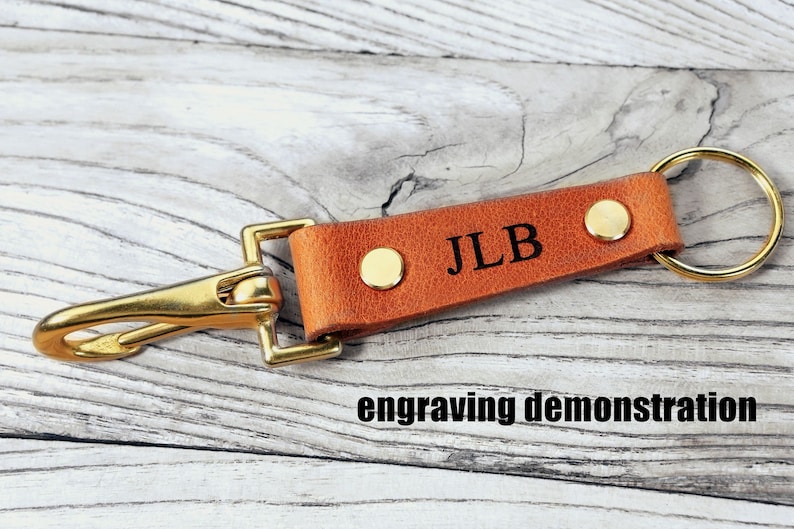 Heavy Duty Leather Keychain Clip Hook Personalized Black - Etsy