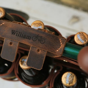 6 Pack Beer Holder for Bike , Leather Bike Beer Holder , Leather ...