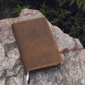 Personalized Distressed Leather Cover Case for 5.25 X 8.25 Inch Panda ...