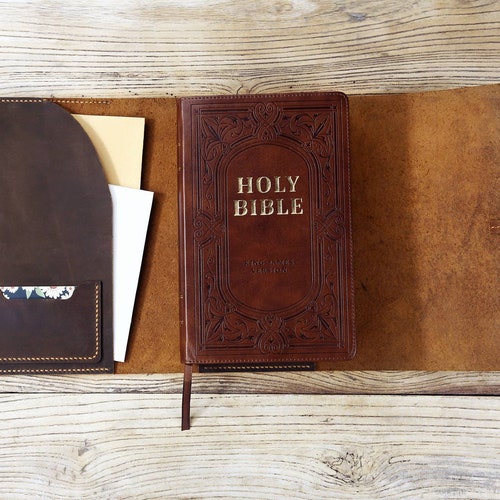 KJV Holy Bible Cover Custom Leather Holy Bible Book Case - Etsy
