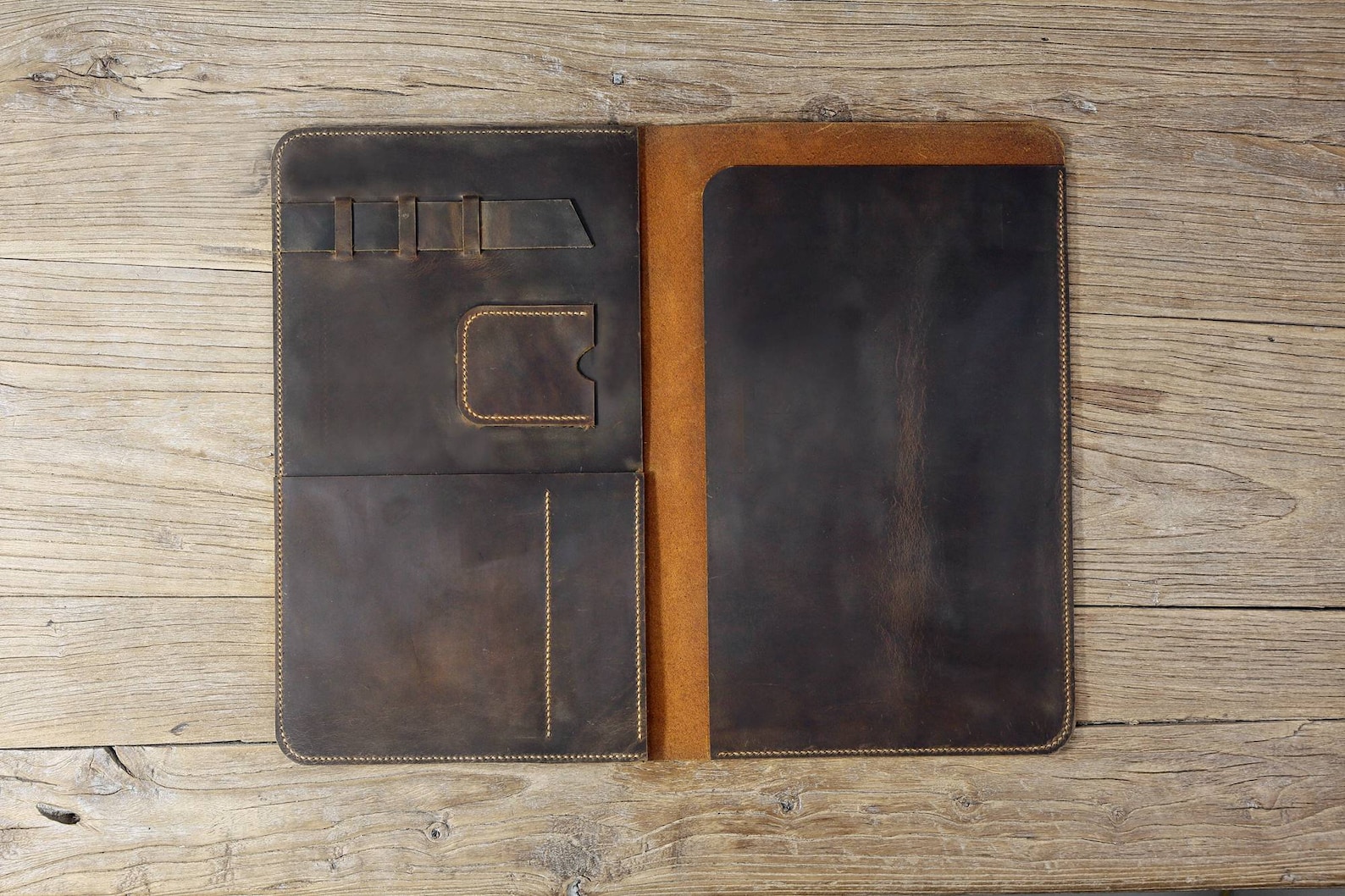 Leather legal pad portfolio / Personalized leather legal size | Etsy