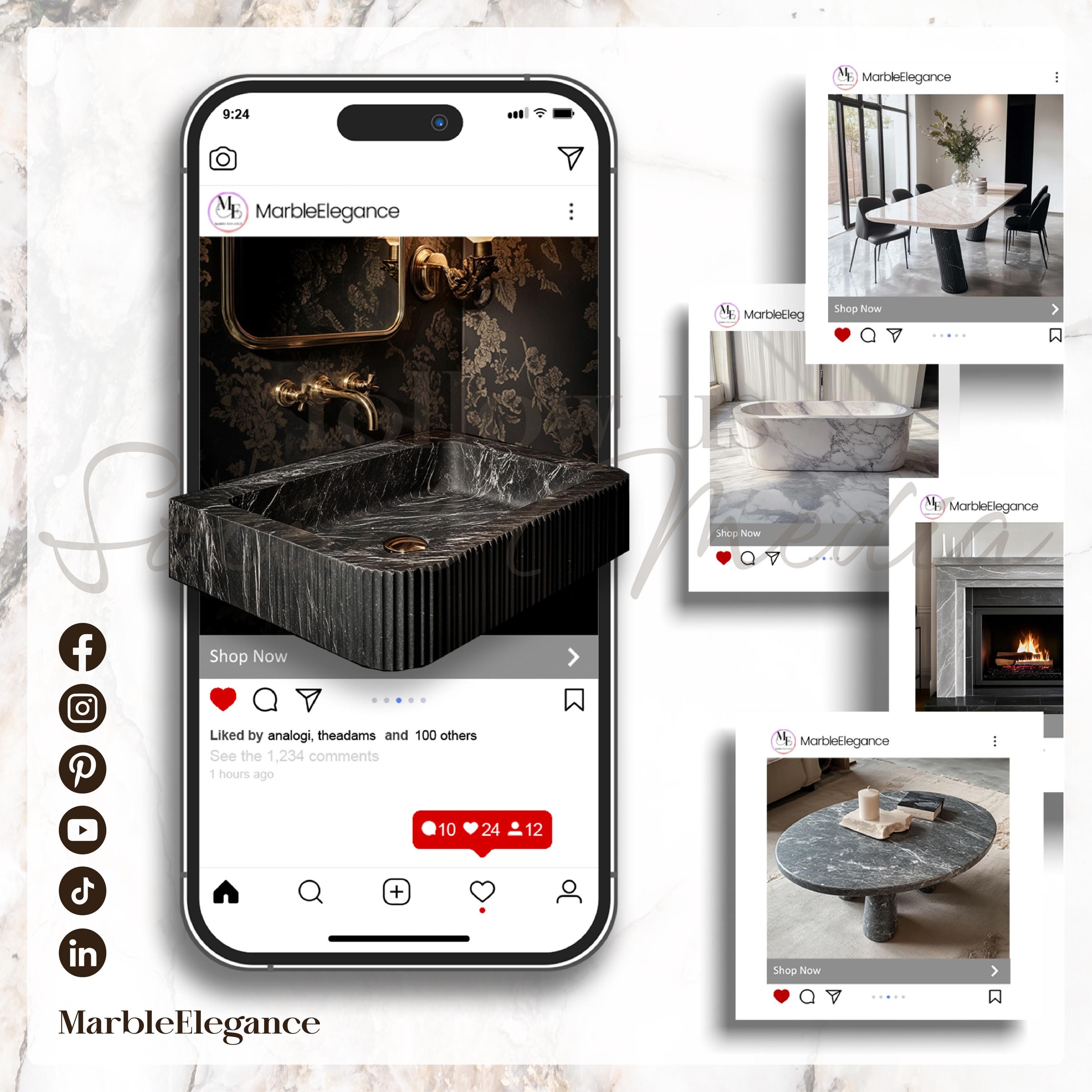 Wall Mounted Marble Vessel Sink - Unique Natural Stone Sink Bowl With ...