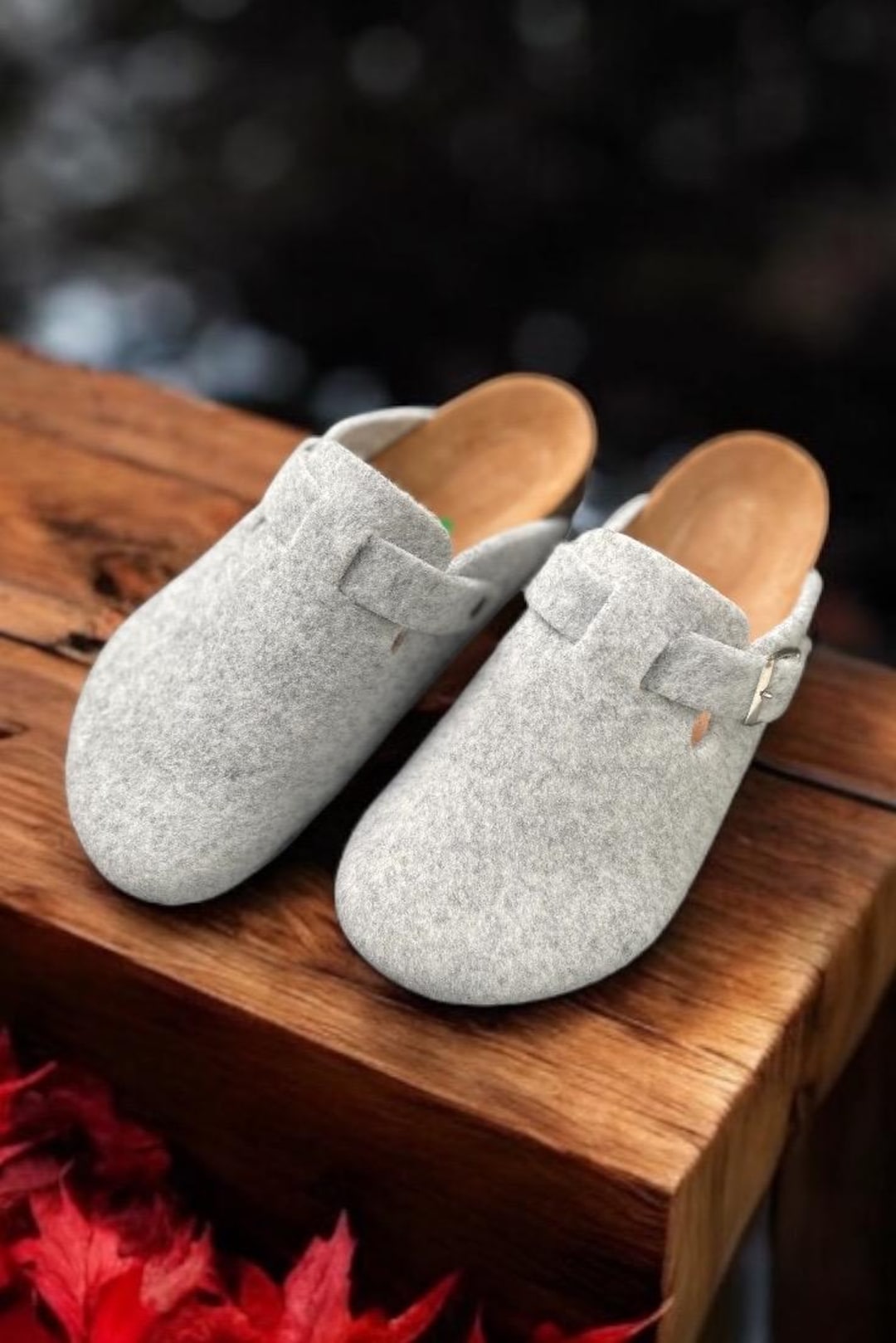 Handcrafted Wool Felt Clogs – Unisex Cork Sole Slides - Etsy
