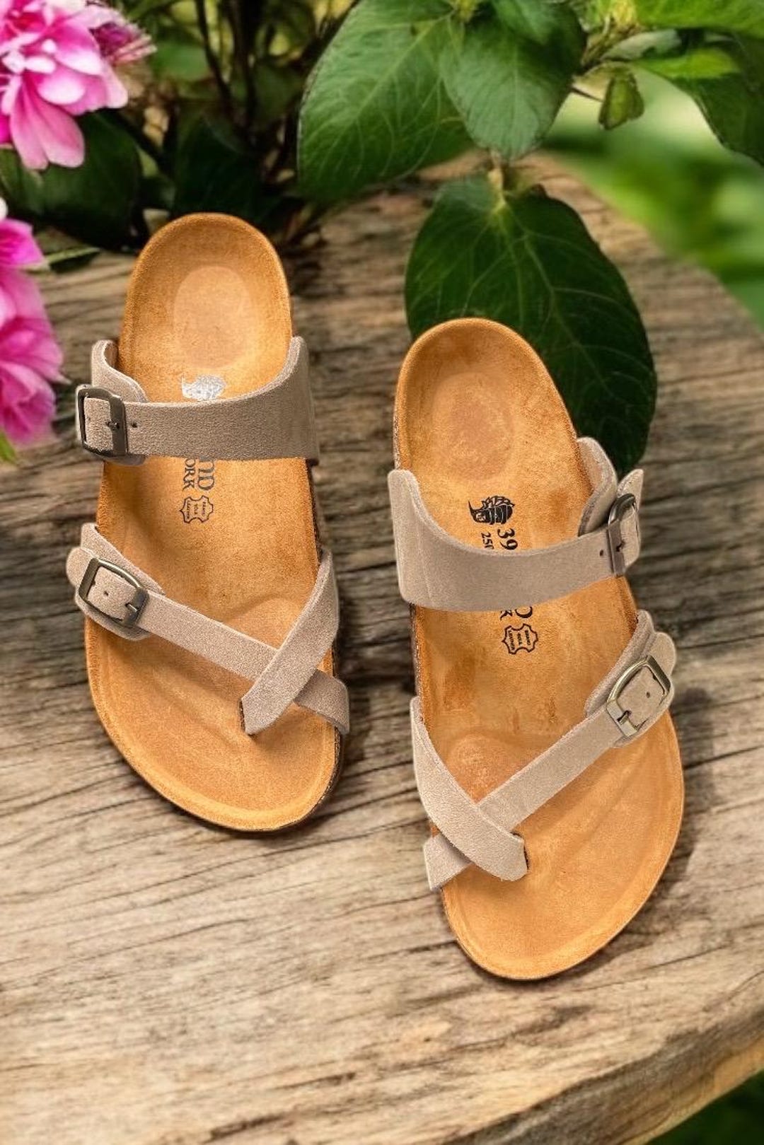 Handcrafted Unisex Anatomical Leather Sandals With Cork Sole ...