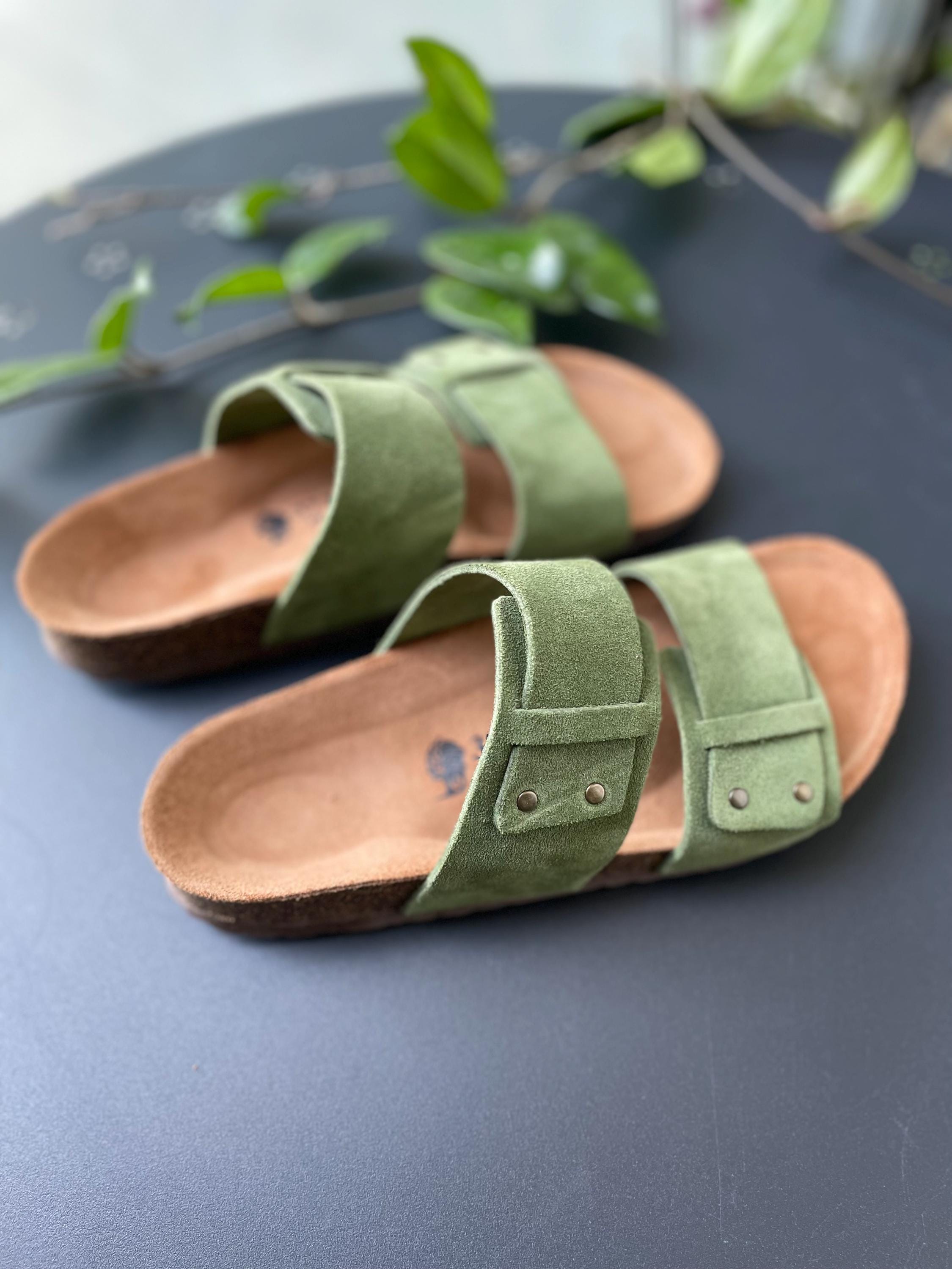 Handcrafted Anatomical Unisex Leather Sandals With Natural Cork Sole ...
