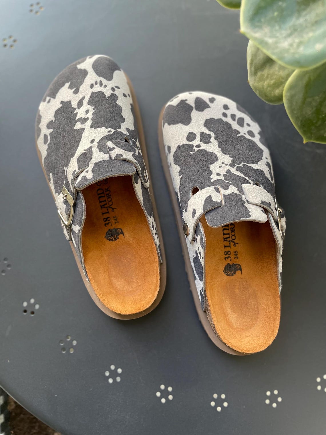 Handmade Cow Print Cork Clogs: Orthopedic Comfort Mules - Etsy