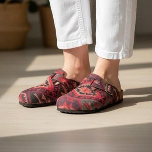 Cork Sole Slippers | Ethnic Kilim Felt, Arch Support Unisex Clogs - Etsy