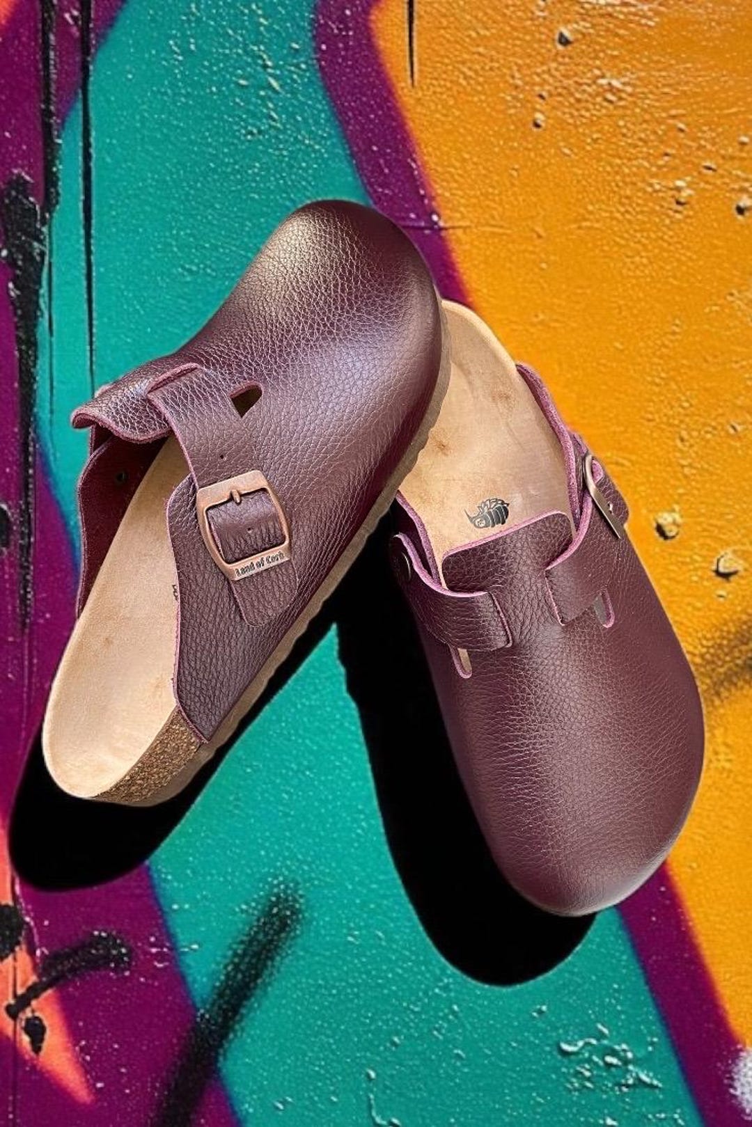 Handmade Leather Clogs – Unisex Cork Sole Slippers - Etsy
