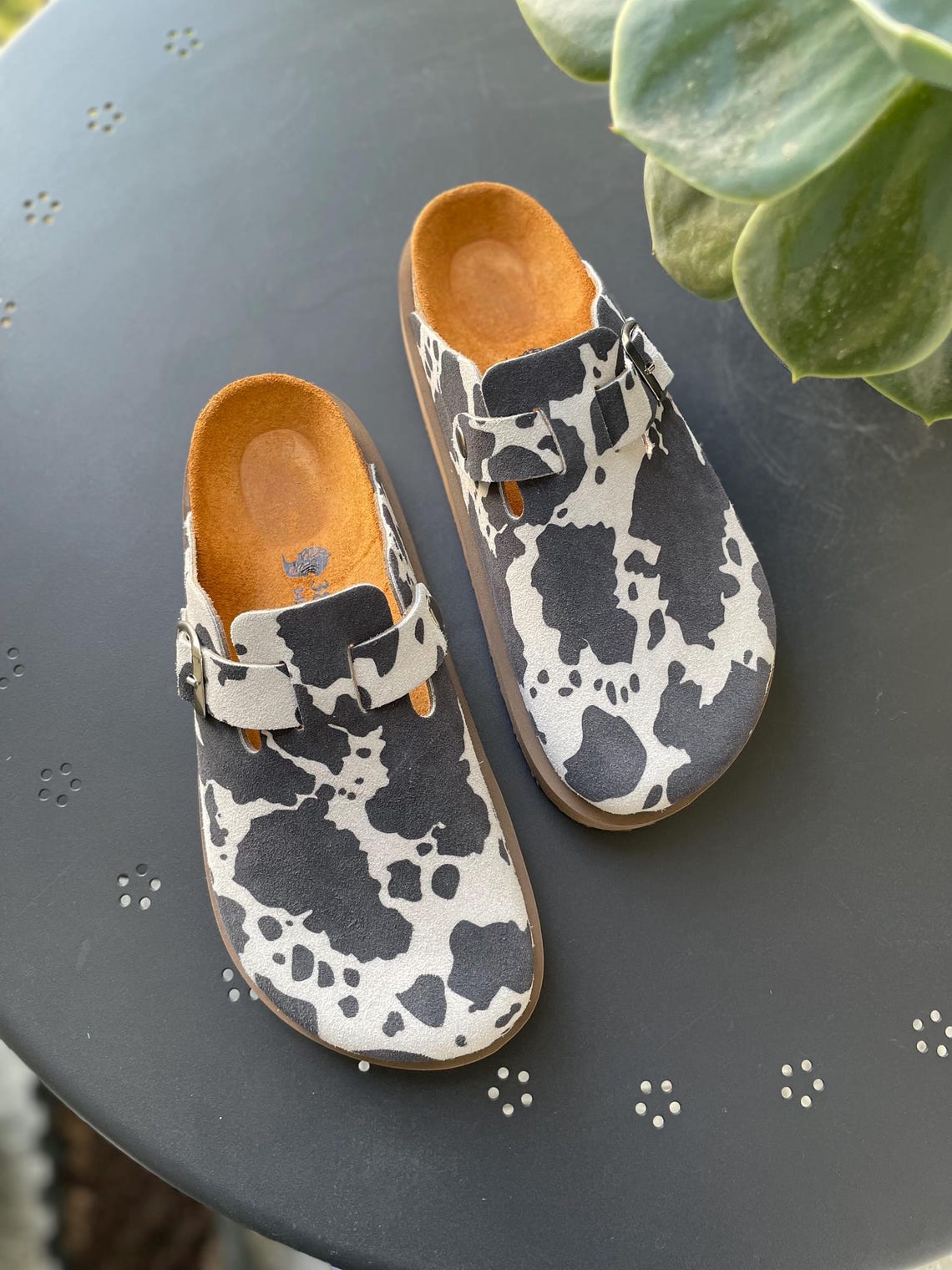 Handmade Cow Print Cork Clogs: Orthopedic Comfort Mules - Etsy