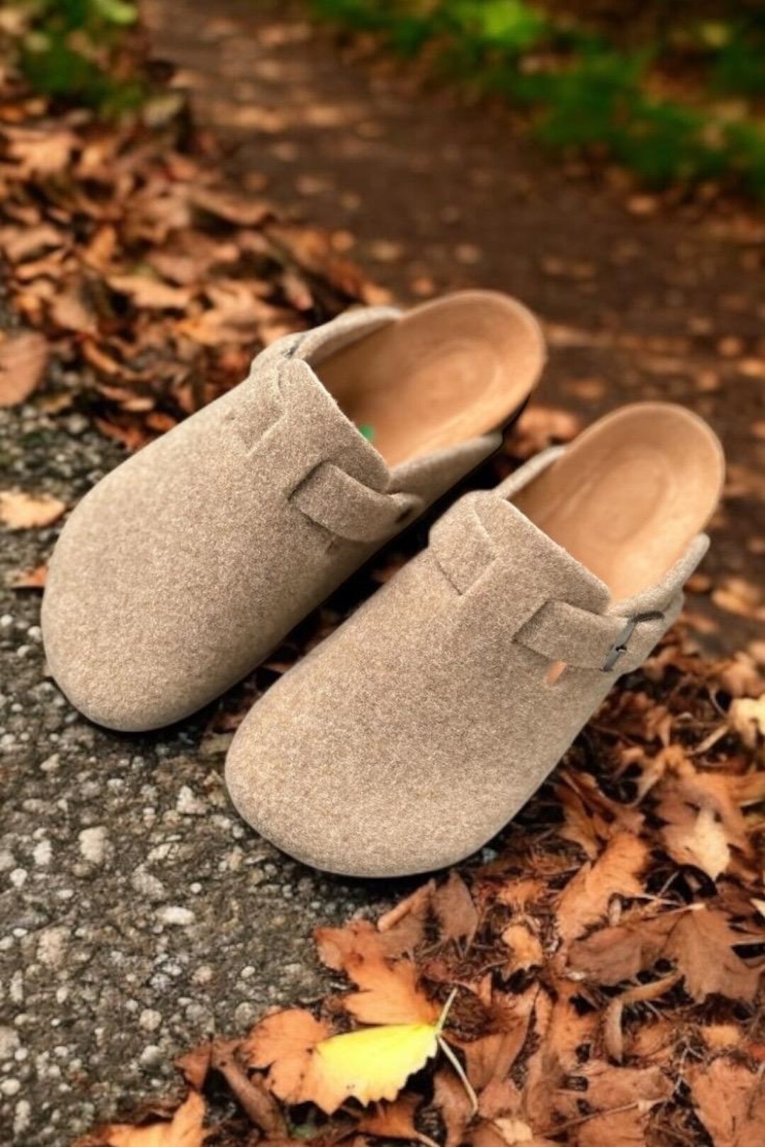 Handcrafted Unisex Anatomical Wool Felt Clogs With Cork Sole ...