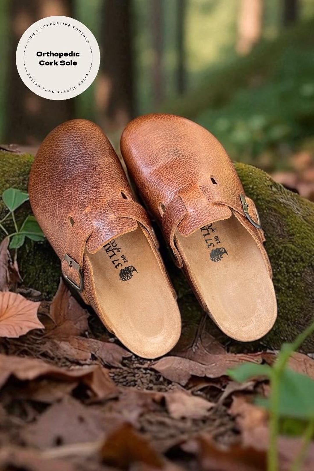 Handmade Leather Clogs – Unisex Cork Sole Slippers - Etsy