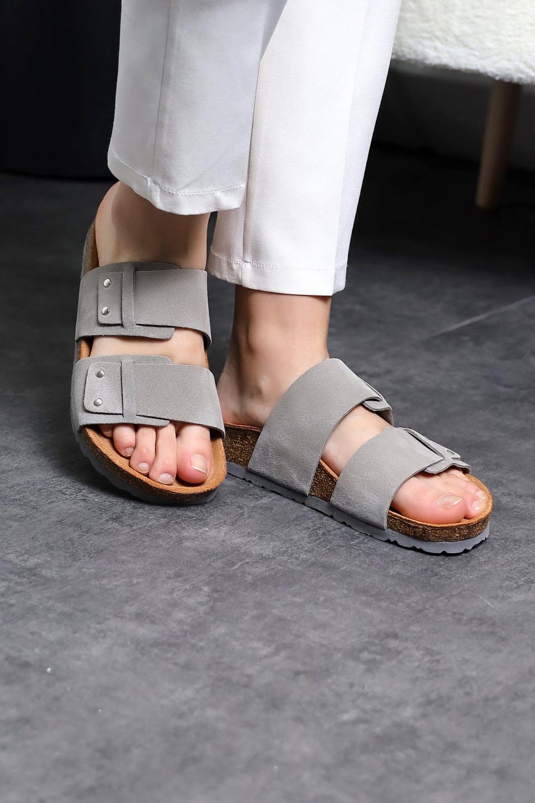 Handcrafted Anatomical Unisex Leather Sandals With Natural Cork Sole ...