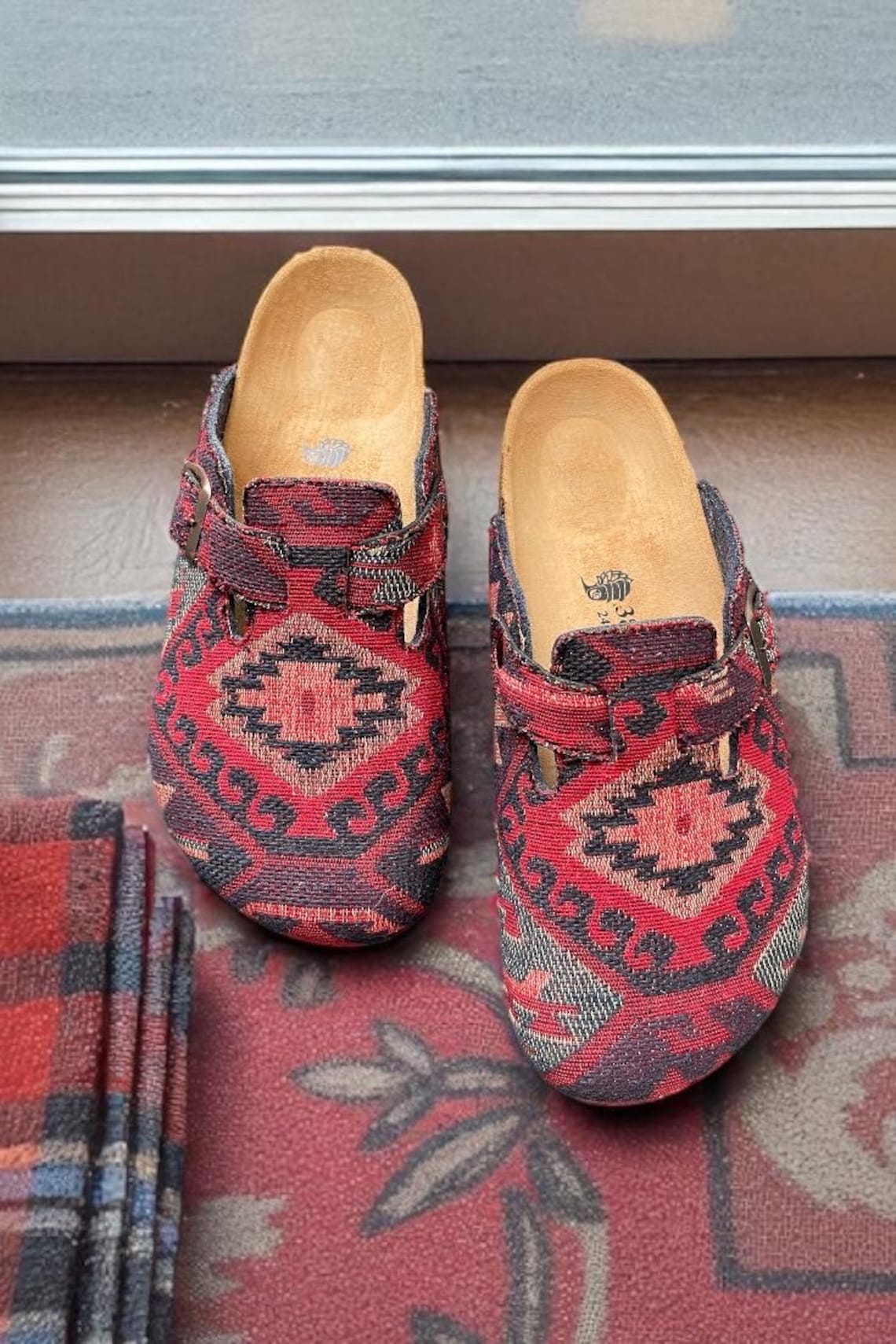Cork Sole Slippers | Ethnic Kilim Felt, Arch Support Unisex Clogs - Etsy