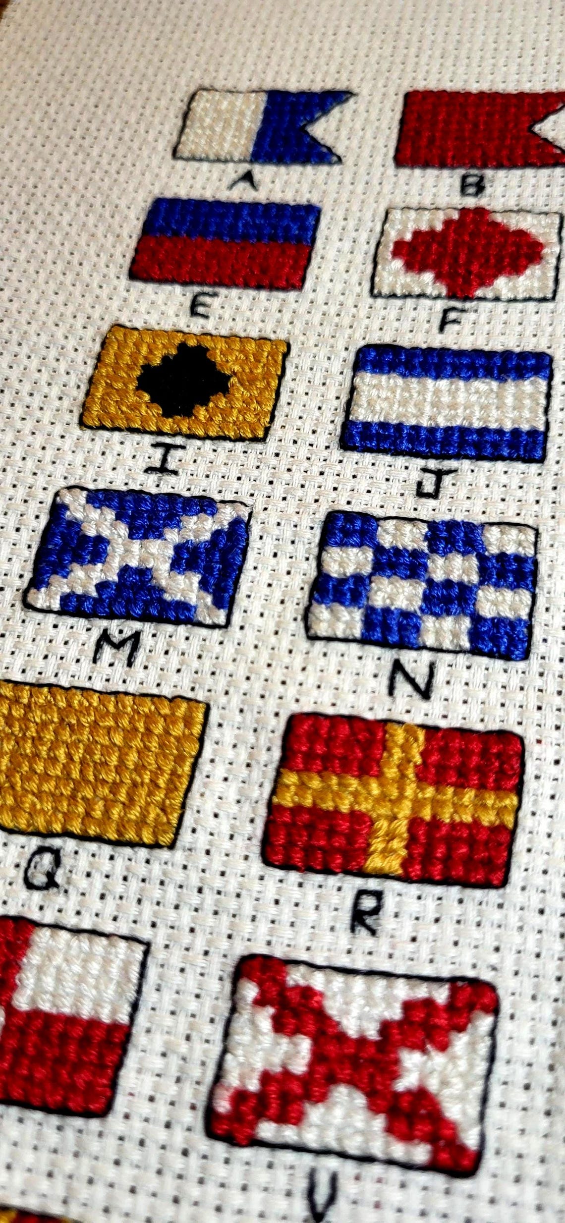 Nautical Flags Cross Stitch Pattern: Maritime Alphabet (digital ...