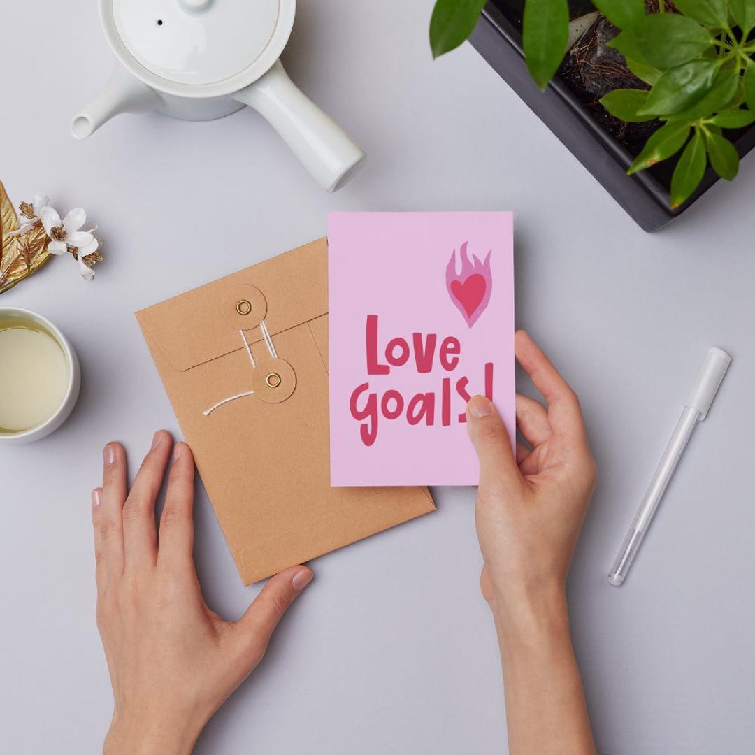 Printable Love Goals Card Pink Instant Download Digital Print Love ...