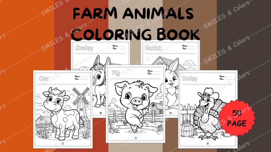 Funny Farm Animals Coloring Book for Kids Ages 4-8 | 50 Hilarious ...