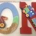 Boys wooden letters with a firetruck airplanes a train | Etsy