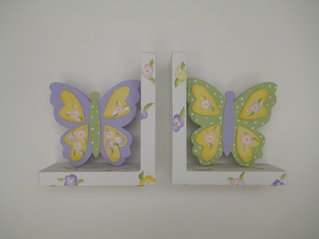 Butterfly Bookends,pastel,girls Bookends,kids Bookends,children's ...