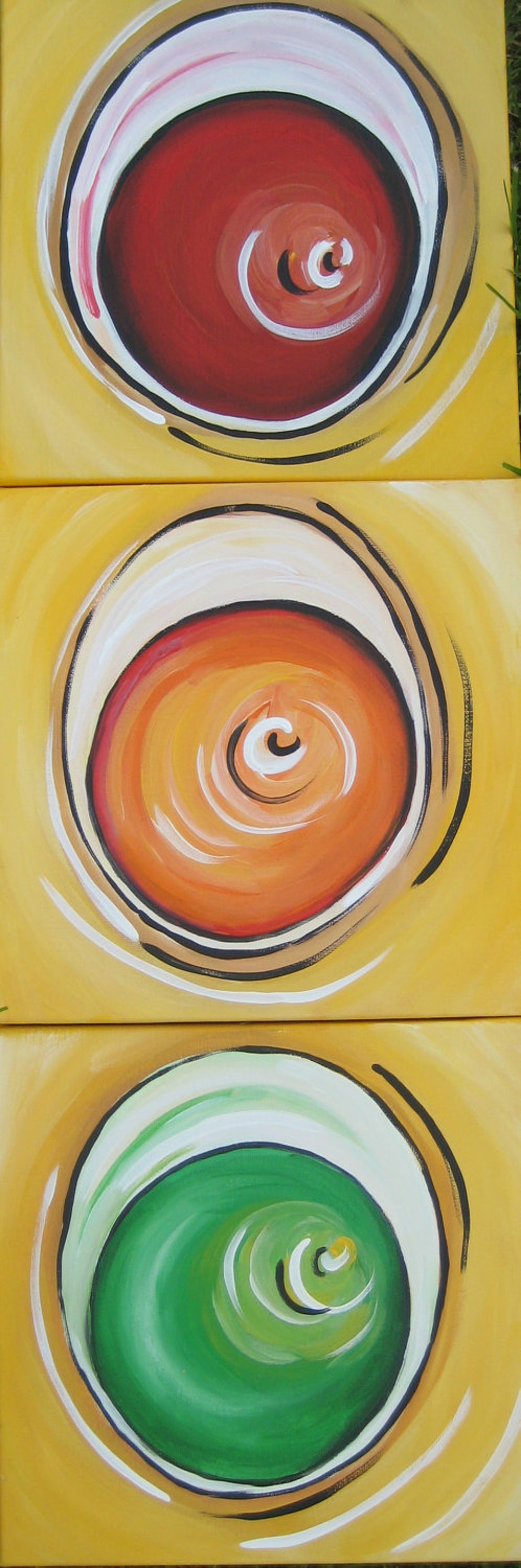Traffic Light Painting on Three Canvases - Original Design - Etsy