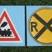 Hand Painted Train, Stop, Railroad Signs Canvas Set, Kids Wall Art - Etsy