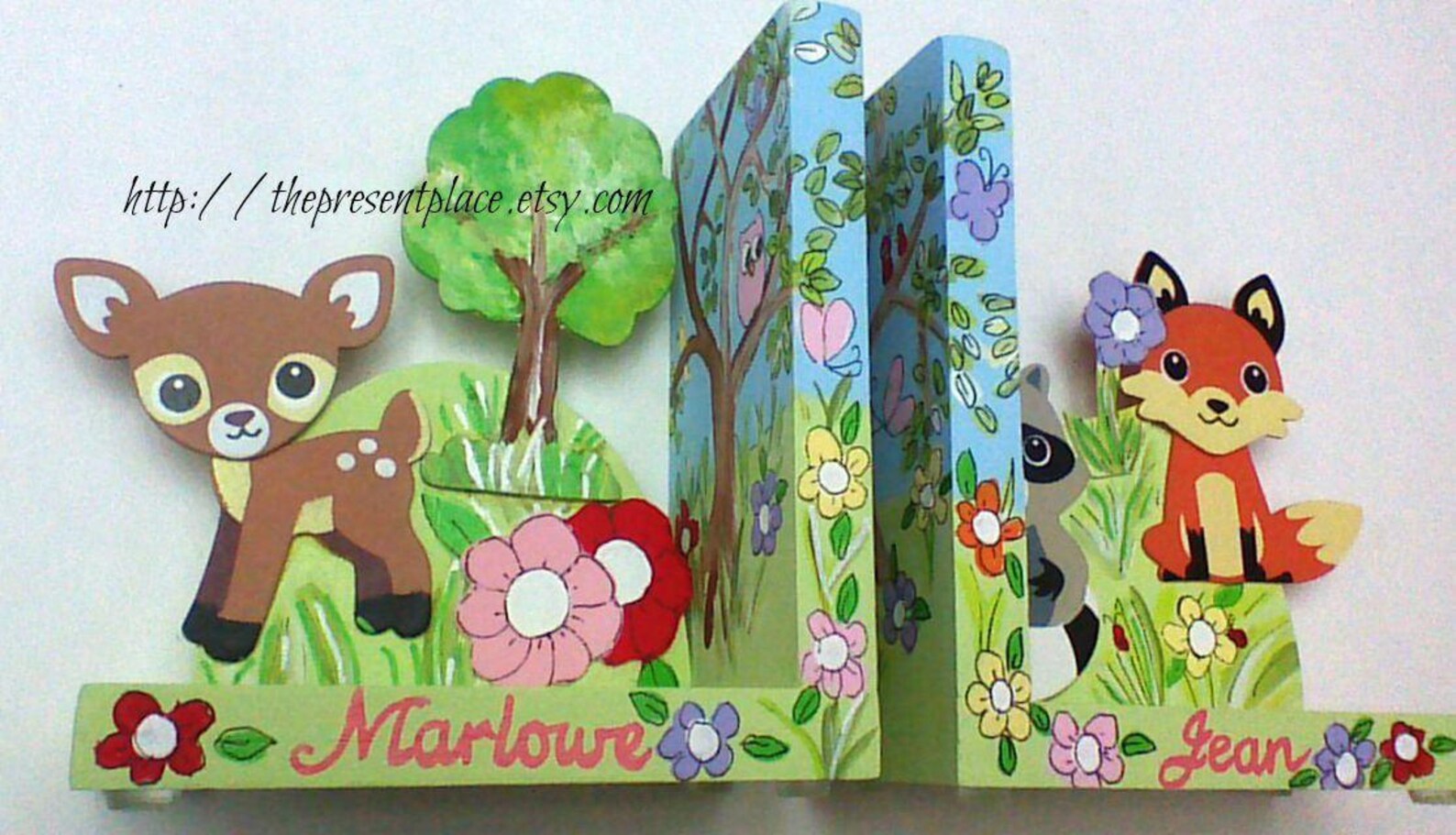 Personalized forest bookendsfox bookends | Etsy