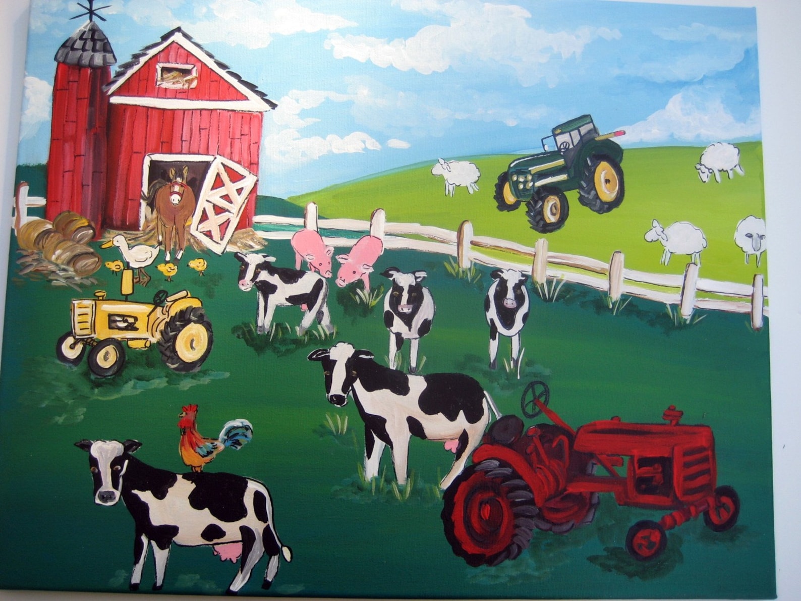 Detailed Farm Paintingcustomized Farm Paintingfarmyard | Etsy