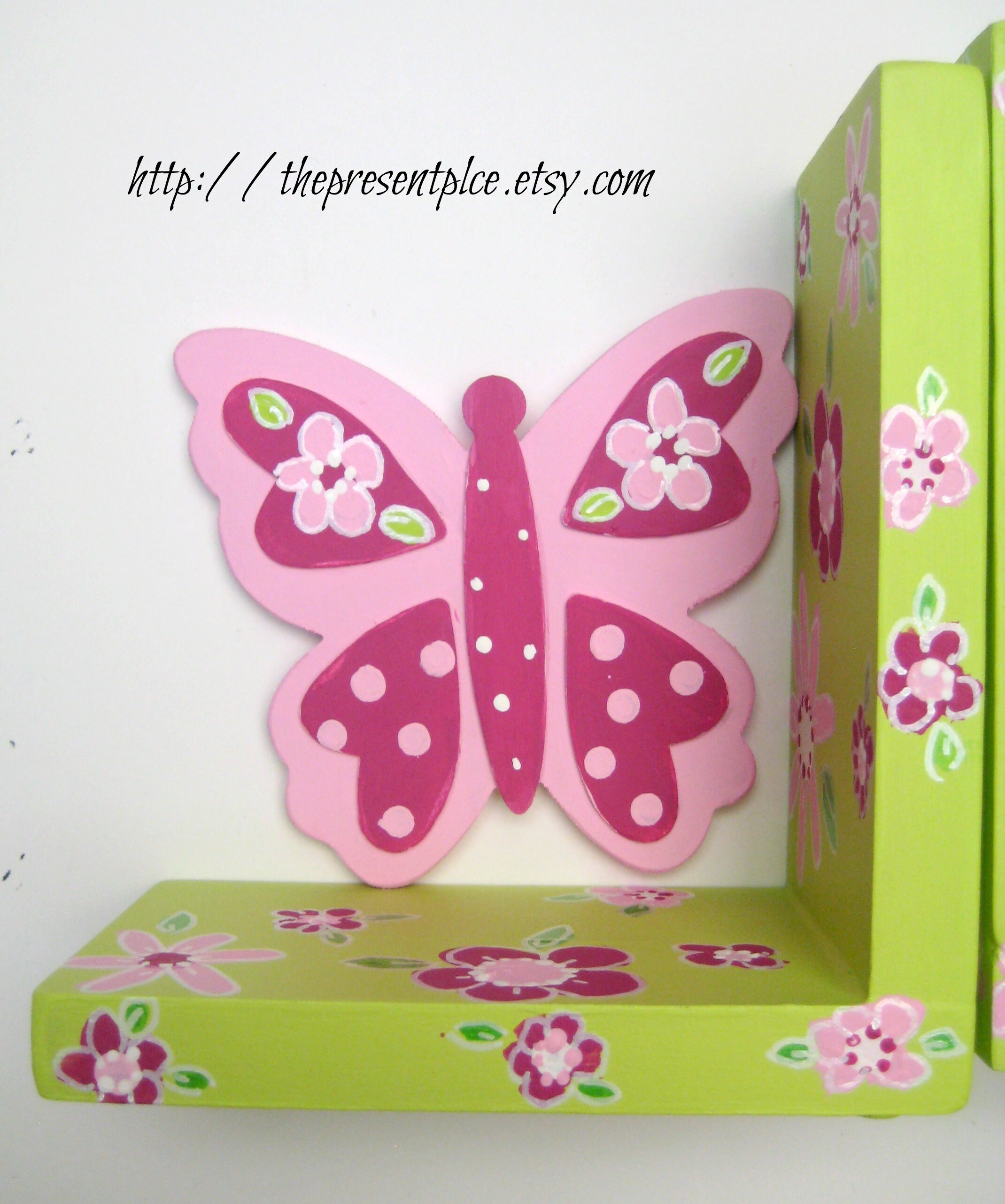 Pink Butterfly Bookends | Etsy