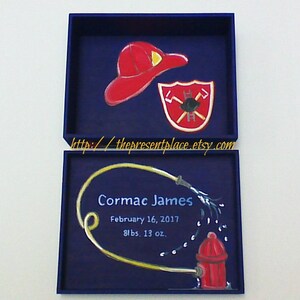 Large Personalized,fireman Box,fire Truck Keepsake Box,fire Station ...