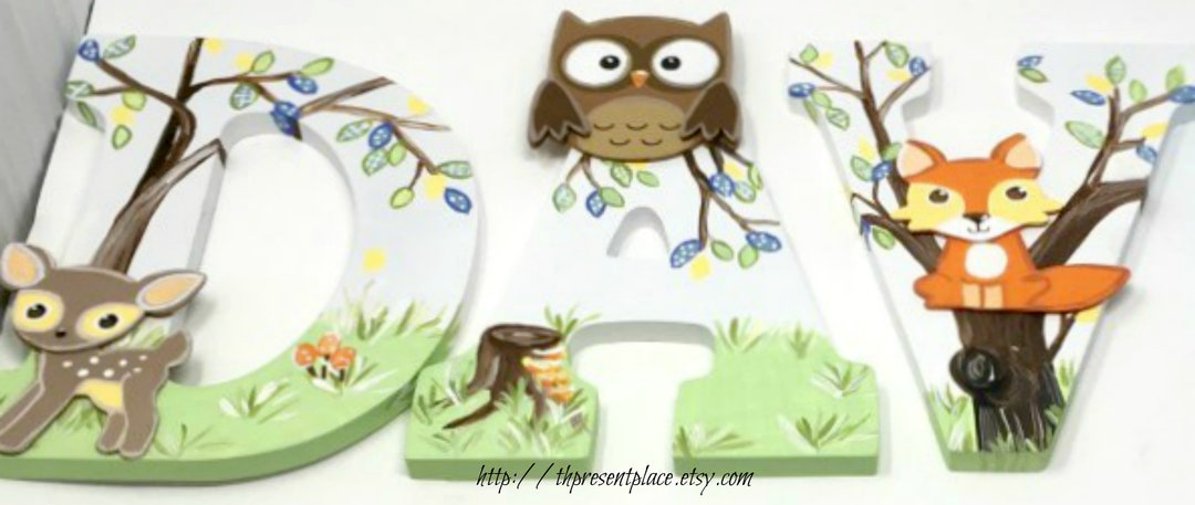 Fox Letters,forest Animal Letters,wooden Letters - Etsy