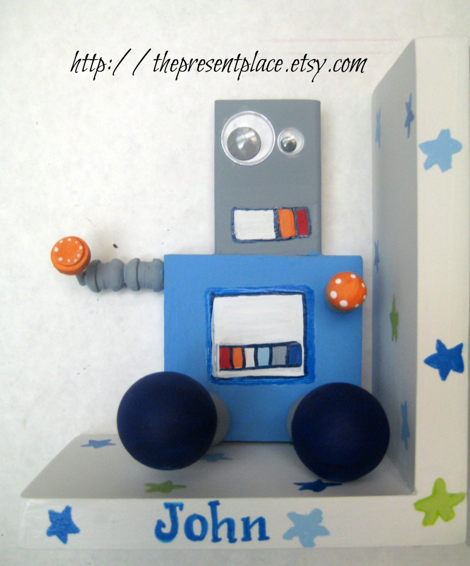 Personalized Wooden Robot Bookends - Etsy