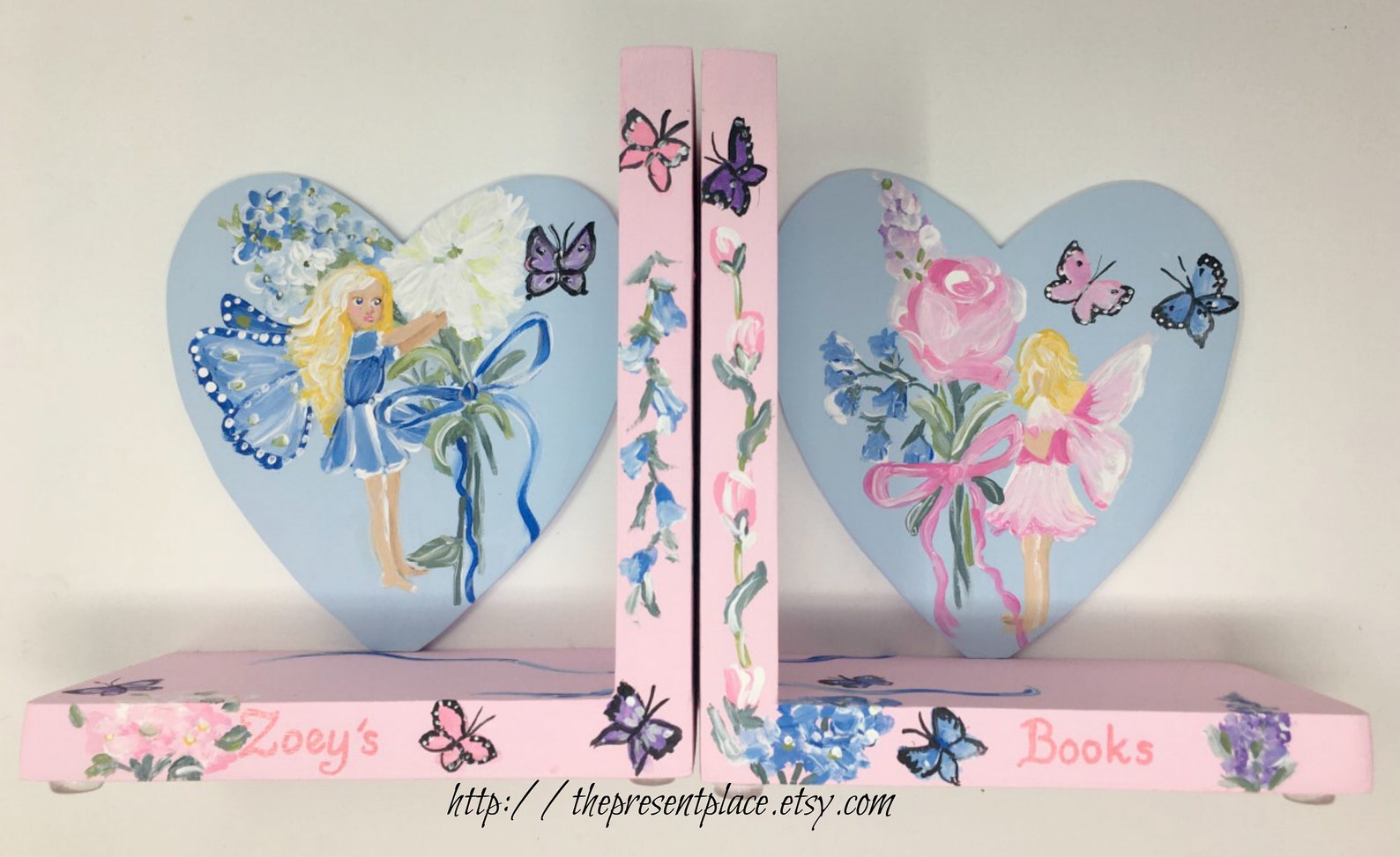 Fairy Gift Set Fairy Bookends and an Initial Painting for the | Etsy