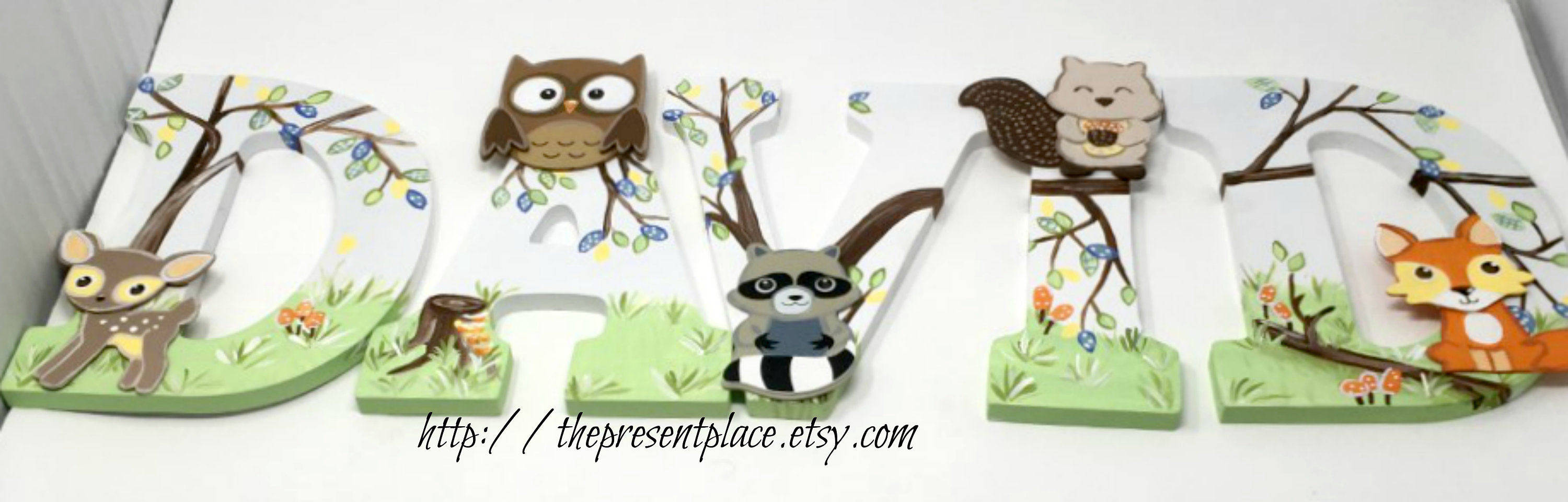 Fox lettersforest animal letterswooden letters | Etsy