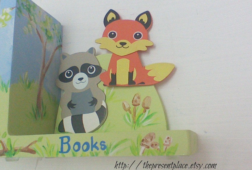 Personalized forest bookendsfox bookends | Etsy