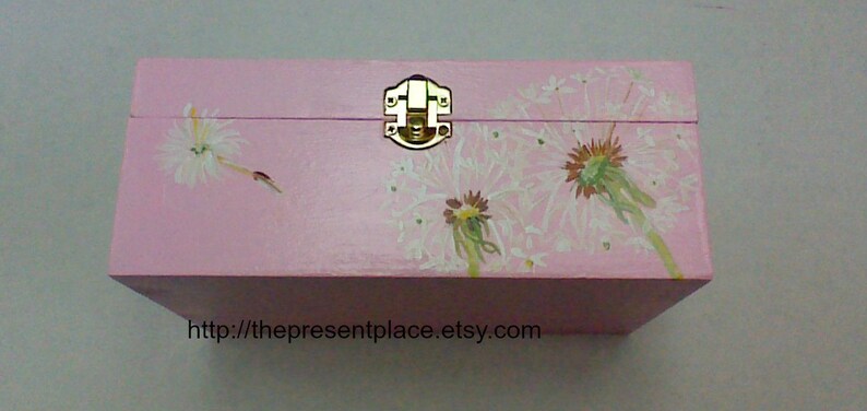 Personalized keepsake box for girls with pink and grey flowers | Etsy