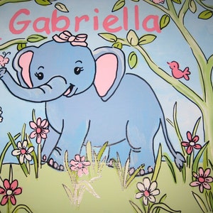 A Personalized,customized Elephant Step Stool,pastel Colors,girl's Step ...