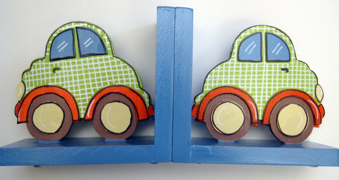Car bookendsboys car bookendskids bookendsboys book | Etsy