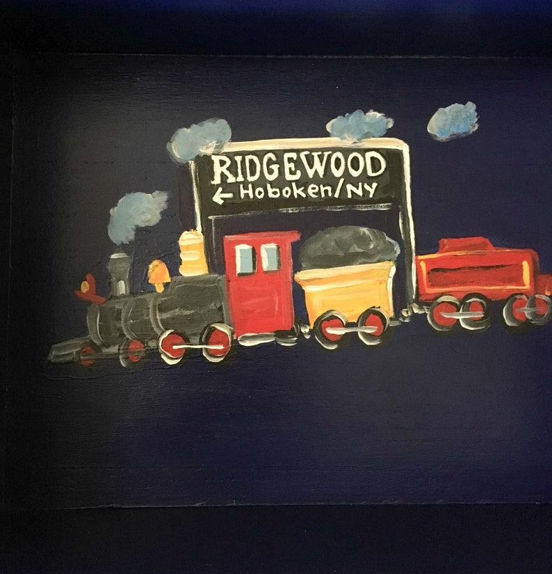 Large Personalizedhand Paintedtrain Keepsake Boxtrain - Etsy